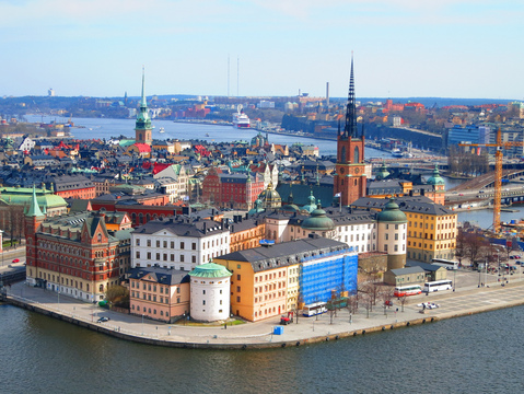 Walk from the Viking Line terminal toward the Slussen Promenade with ...